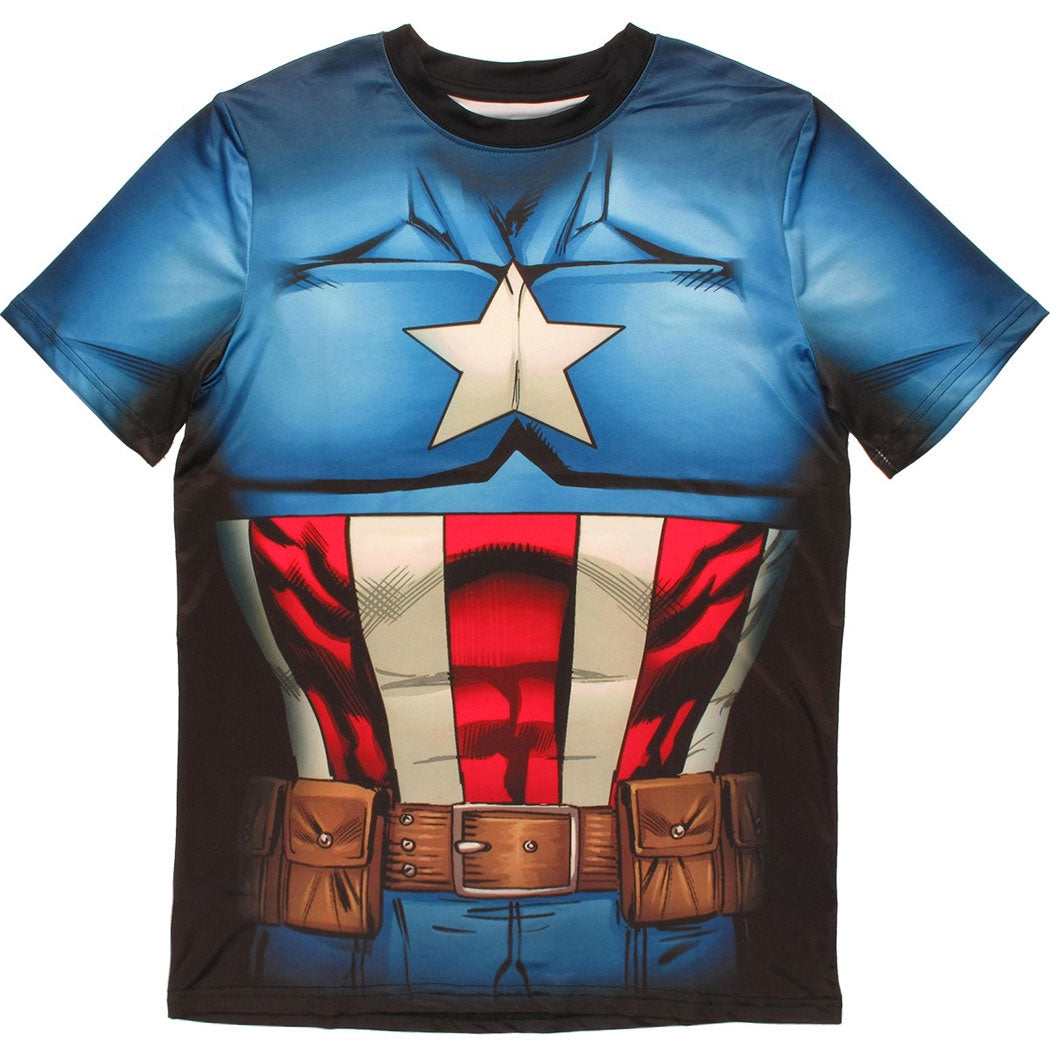 Captain America Sublimated Athletic Costume T-Shirt – AnimationShops