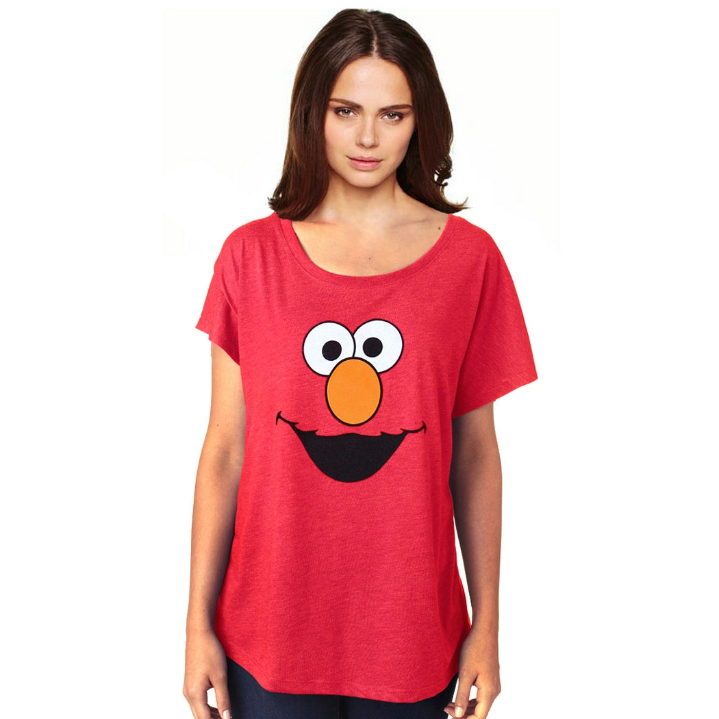 Sesame Street Elmo Face Vintage Dolman Ladies Shirt – AnimationShops