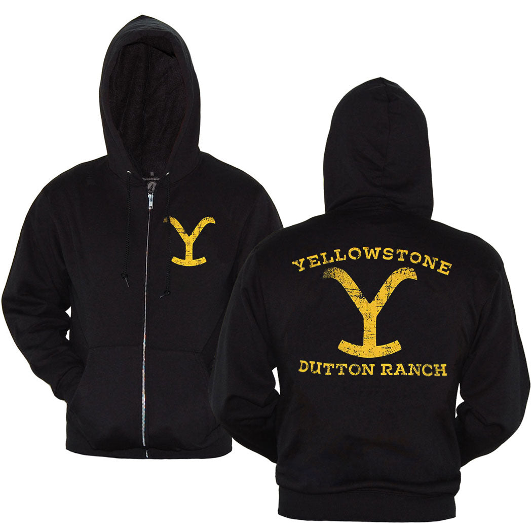 Yellowstone Dutton Ranch Logo Zip-Up Hoodie – AnimationShops